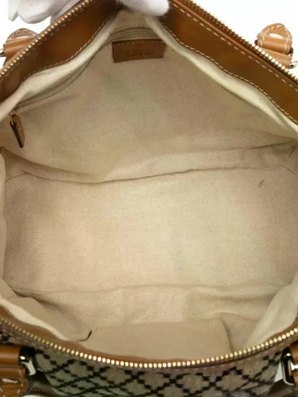 Gucci Diamante Canvas Sukey Satchel - Brown
