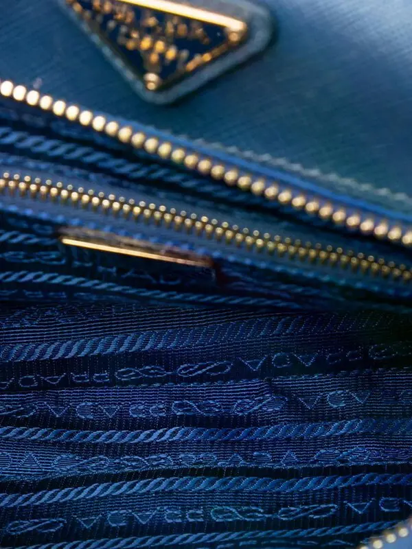 Prada Saffiano Trimmed Tessuto Chain Crossbody Bag