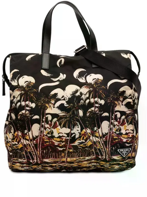Prada 2013-2025 Tessuto Stampato Satchel - Black