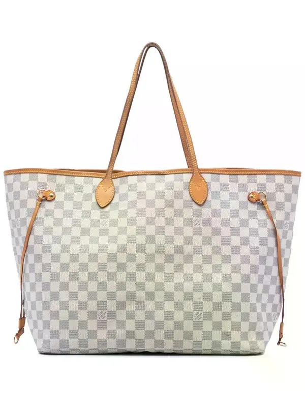 LOUIS VUITTON 2012 Damier Azur Neverfull Gm Tote Bag - White