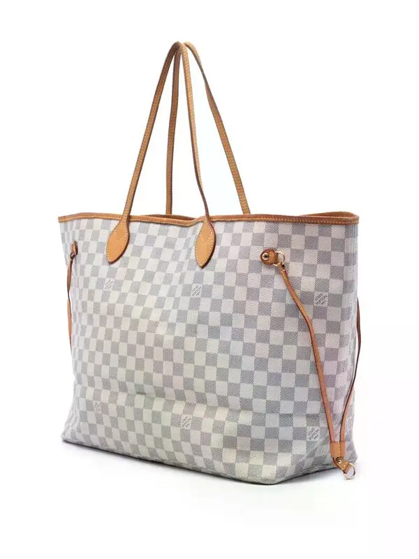 LOUIS VUITTON 2012 Damier Azur Neverfull Gm Tote Bag - White
