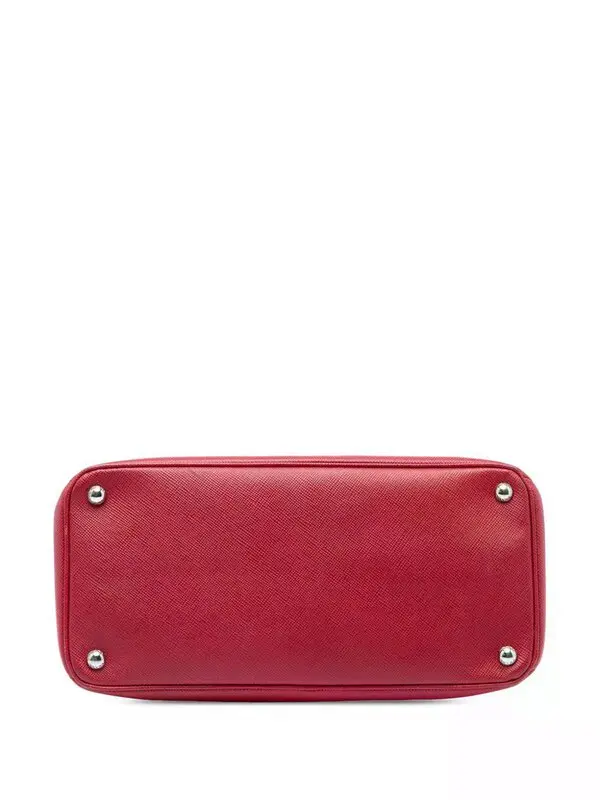 Prada Saffiano Cuir Twin Satchel - Red