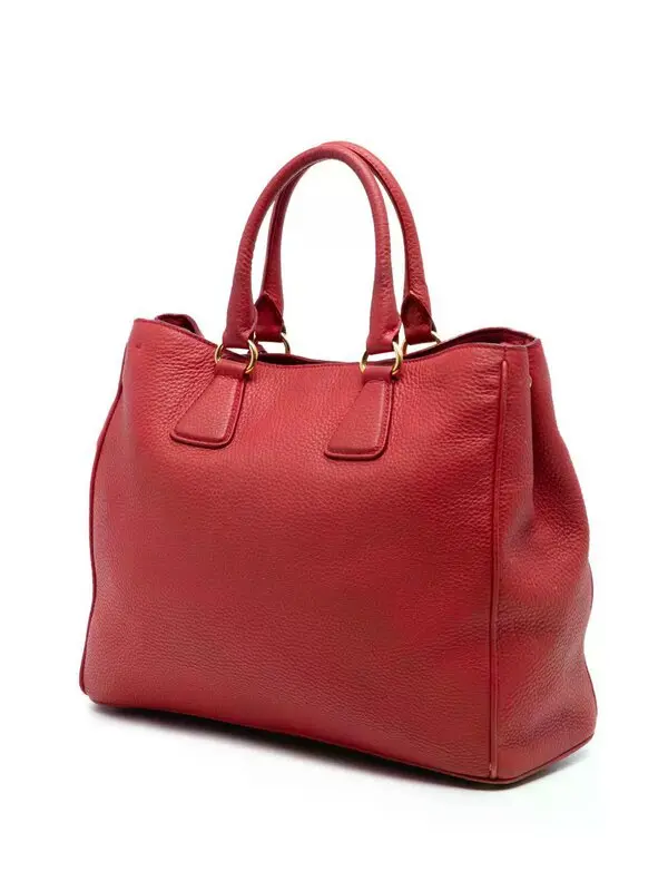 Prada Vittelo Daino Open Convertible Tote Satchel - Red