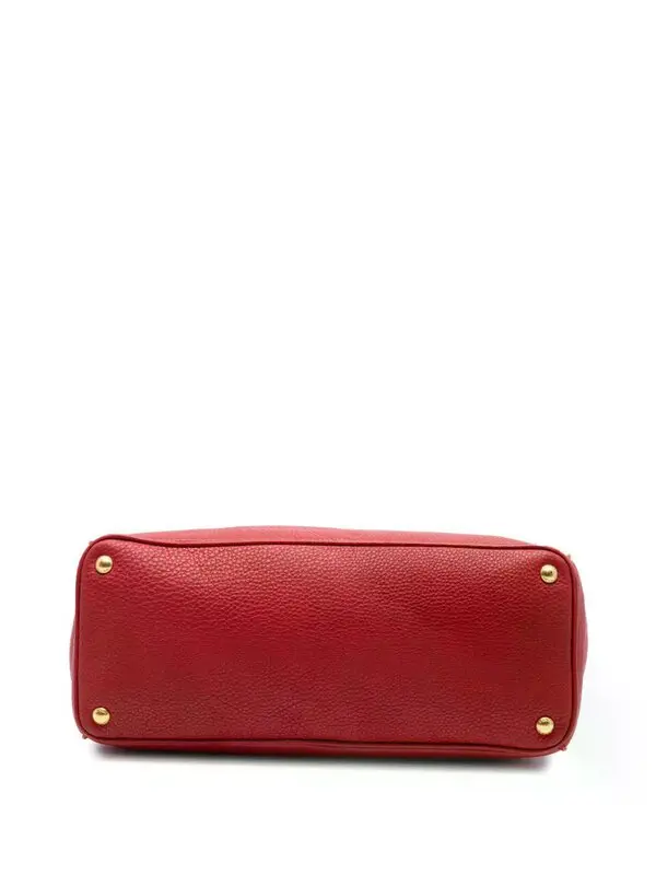 Prada Vittelo Daino Open Convertible Tote Satchel - Red