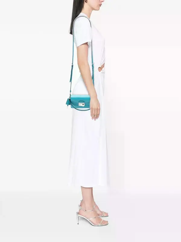 Prada Saffiano Lux Sound Lock Satchel - Blue
