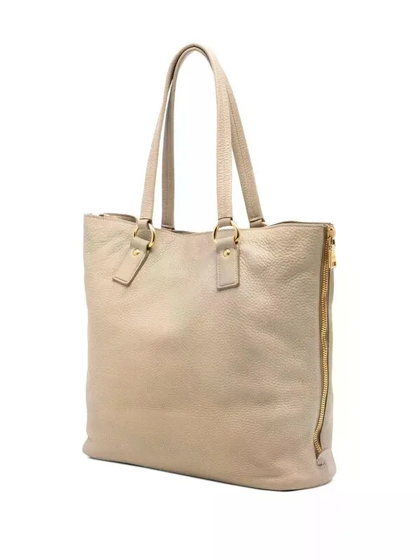 Prada 2010-2016 Vitello Daino Side Zip Shopper Tote Bag