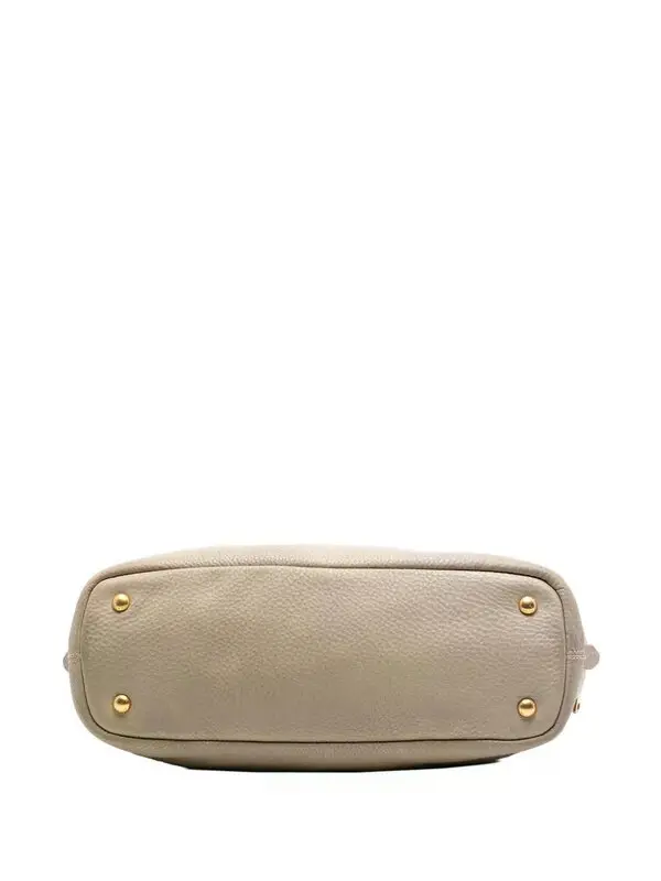 Prada 2010-2016 Vitello Daino Side Zip Shopper Tote Bag