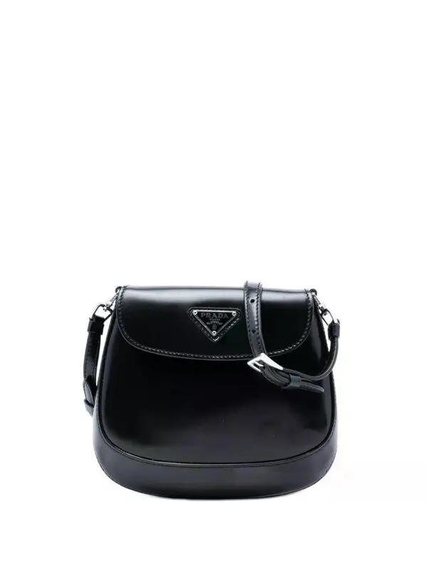 Prada Mini Spazzolato Cleo Flap Crossbody Bag 2000-2013 - Black