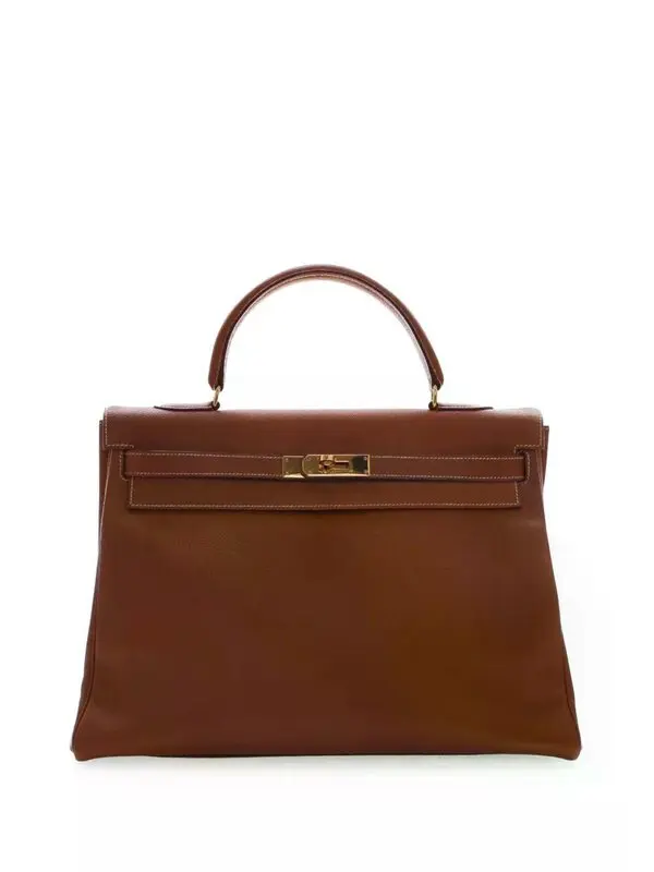 Hermès 1993 Courchevel Kelly Retourne 35 Satchel - Brown