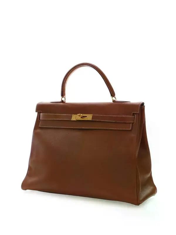 Hermès 1993 Courchevel Kelly Retourne 35 Satchel - Brown