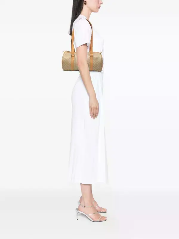 Celine 2014 Macadam Coated Canvas Shoulder Bag - Brown