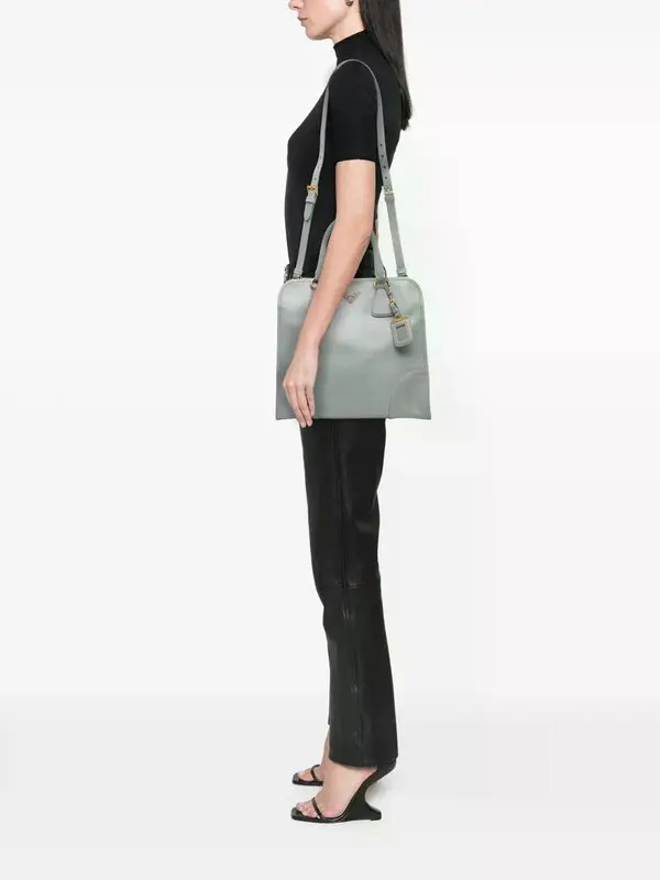 Prada Saffiano Lux Shopping Tote Satchel - Blue