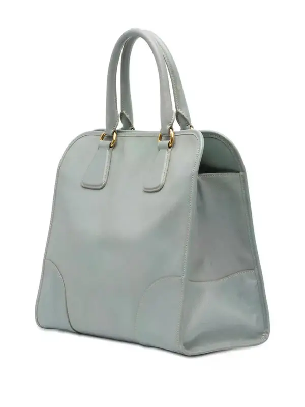 Prada Saffiano Lux Shopping Tote Satchel - Blue