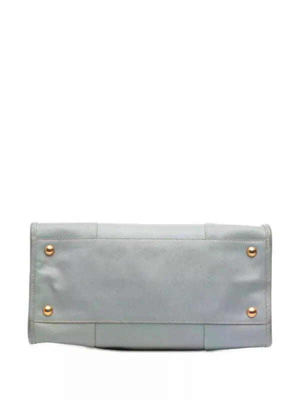 Prada Saffiano Lux Shopping Tote Satchel - Blue