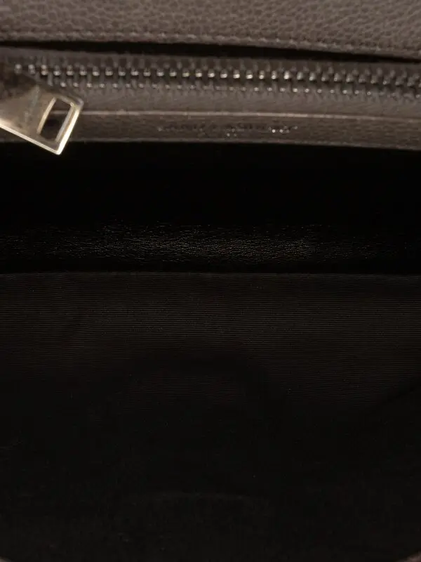 Saint Laurent 2016 Medium Chevron Sheepskin Monogram College Satchel - Grey
