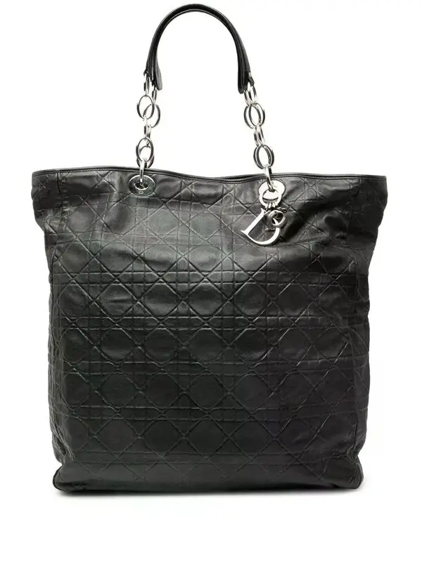 Dior 2008 Lambskin Cannage Lady Soft Shopping Tote Bag