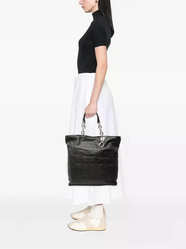 Dior 2008 Lambskin Cannage Lady Soft Shopping Tote Bag