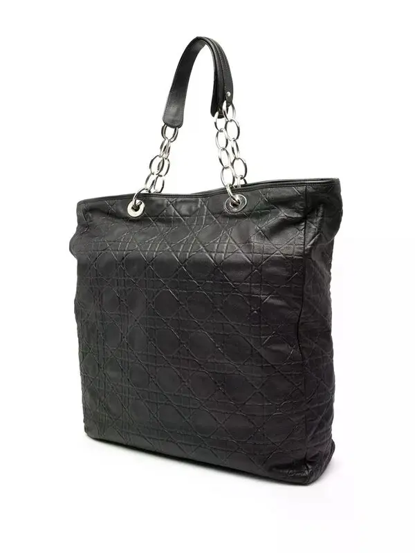 Dior 2008 Lambskin Cannage Lady Soft Shopping Tote Bag