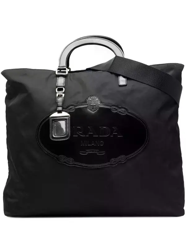 Prada 2000-2025 Tessuto Canapa Logo Satchel