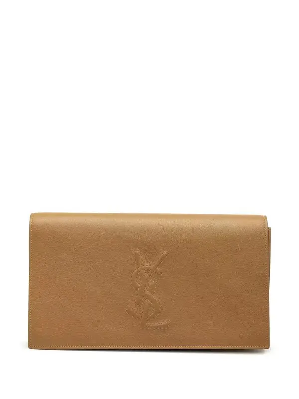 Saint Laurent 2016 Large Monogram Belle De Jour Clutch - Brown