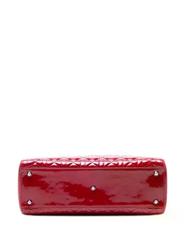 Dior 2012 Large Patent Cannage Lady Satchel - Red