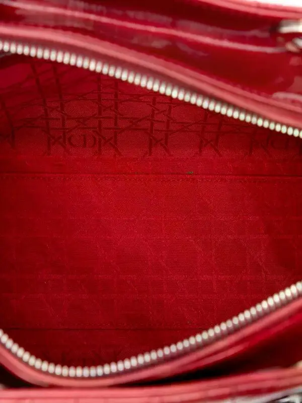 Dior 2012 Large Patent Cannage Lady Satchel - Red