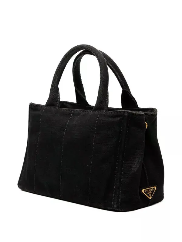 Prada Small Canapa Logo Satchel 2013-2025 - Black