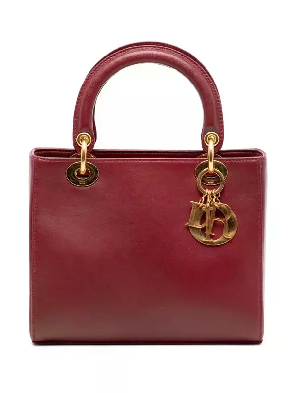 Dior 1998 Medium Lambskin Lady Satchel - Red