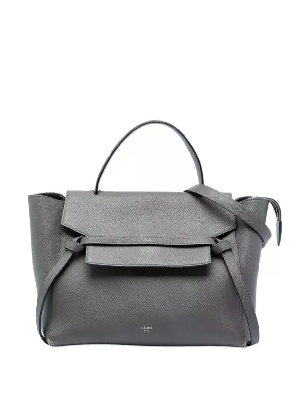 Celine 2018 Mini Grained Calfskin Belt Bag Satchel - Grey