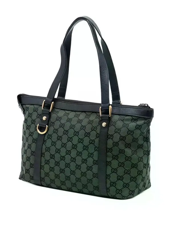 Gucci Gg Canvas Abbey D-ring Tote Bag - Green