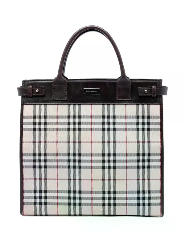 Burberry House Check Canvas Tote Bag - Brown