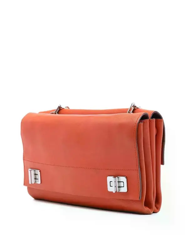 Prada Soft Calf Double Turnlock Crossbody Bag
