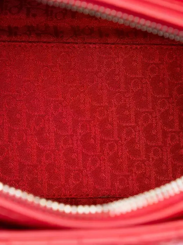 Dior 2012 Medium Lambskin Cannage Lady Satchel - Red