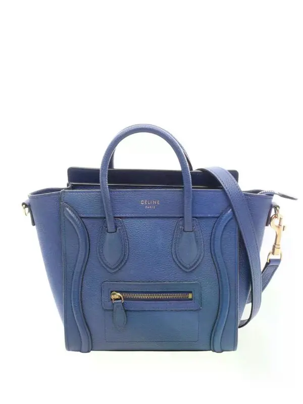 Celine 2010-2025 Nano Leather Luggage Satchel - Blue