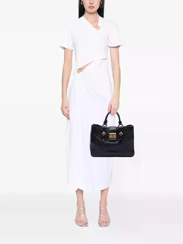 Miu Miu 2010-2025 Goatskin Madras Satchel - Black