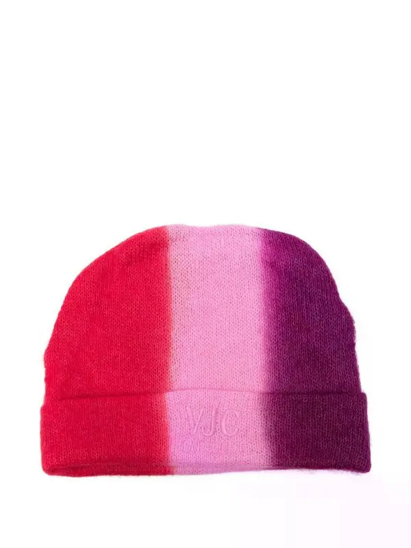 Versace 2000s Colour-block Beanie Hat - Pink