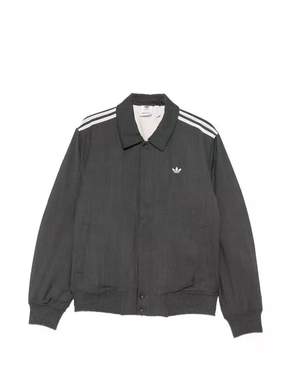 WALES BONNER Stripe-detail Bomber Jacket - Grey