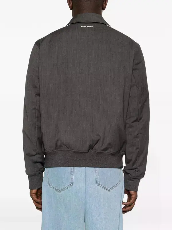 WALES BONNER Stripe-detail Bomber Jacket - Grey