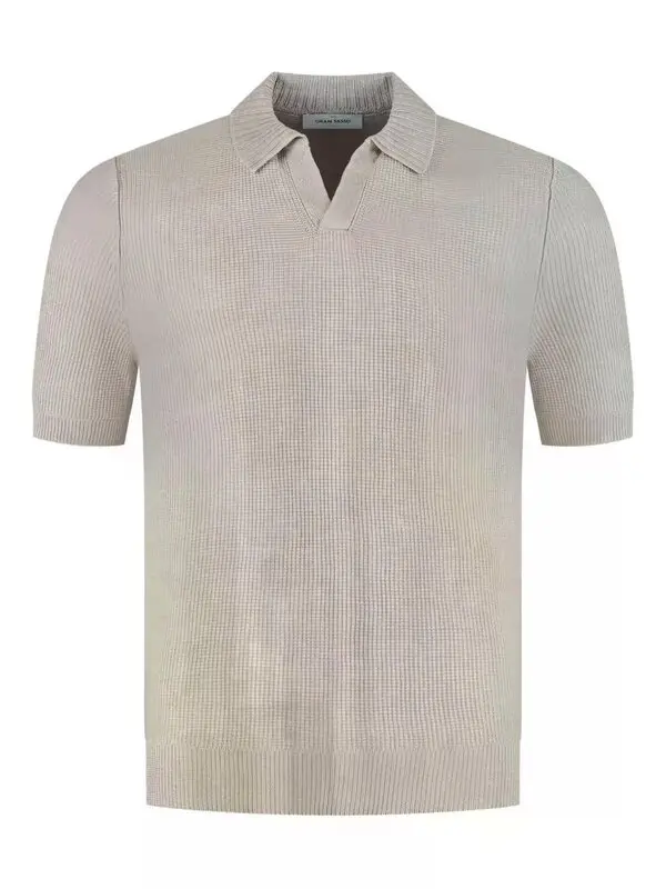 GRAN SASSO Ribbed Polo Shirt - Neutrals