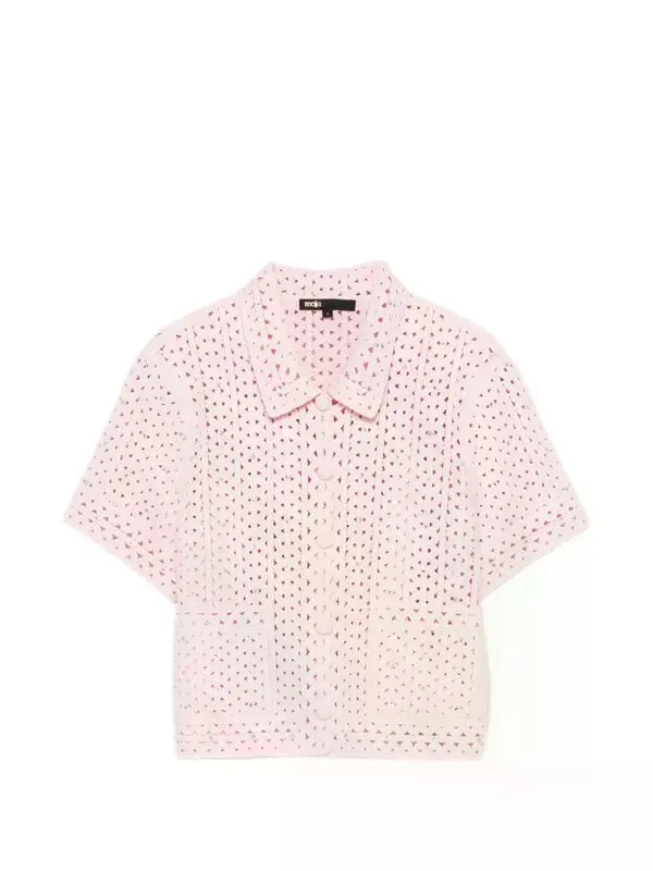 Maje Rhinestone Crochet Cardigan