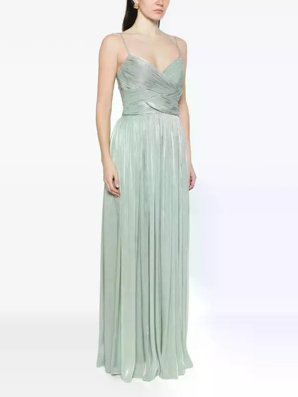 Costarellos Sireen Pleated Maxi Dress - Green