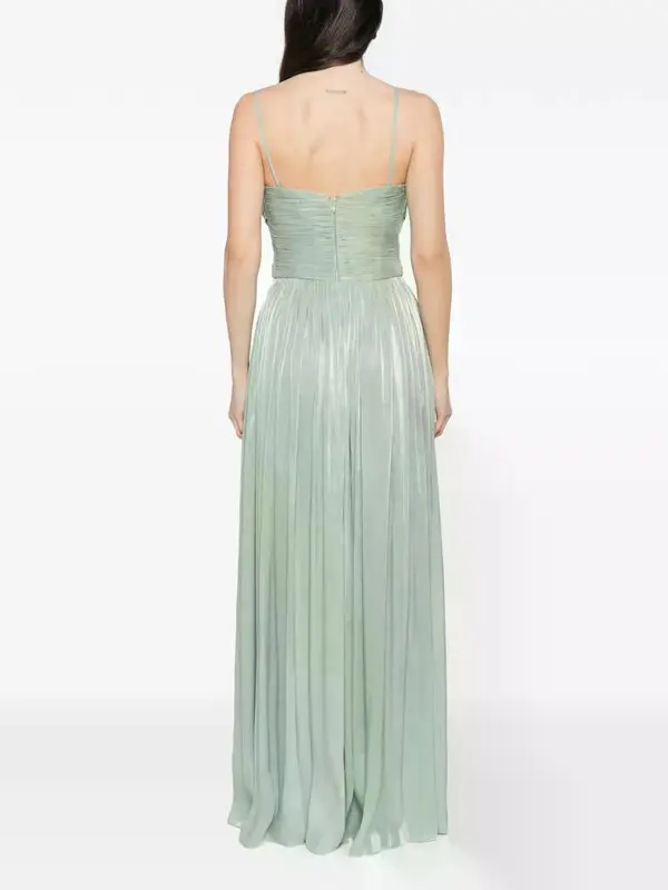 Costarellos Sireen Pleated Maxi Dress - Green