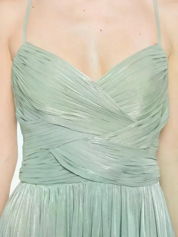 Costarellos Sireen Pleated Maxi Dress - Green