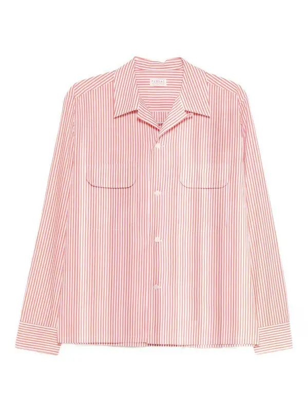 FURSAC Striped Long-sleeve Shirt - Orange