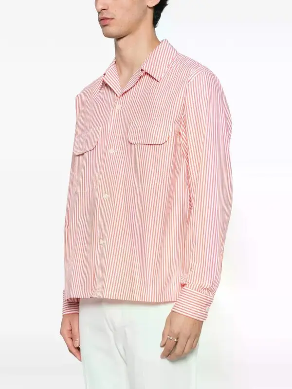 FURSAC Striped Long-sleeve Shirt - Orange