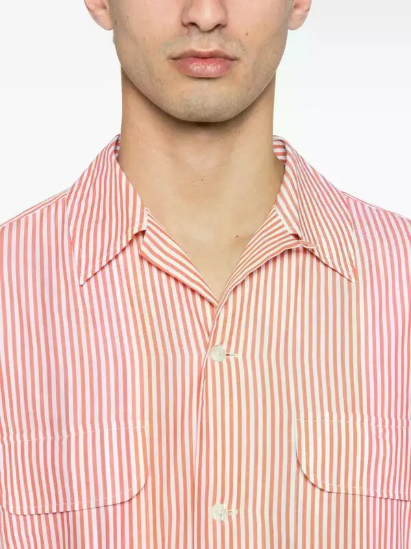 FURSAC Striped Long-sleeve Shirt - Orange