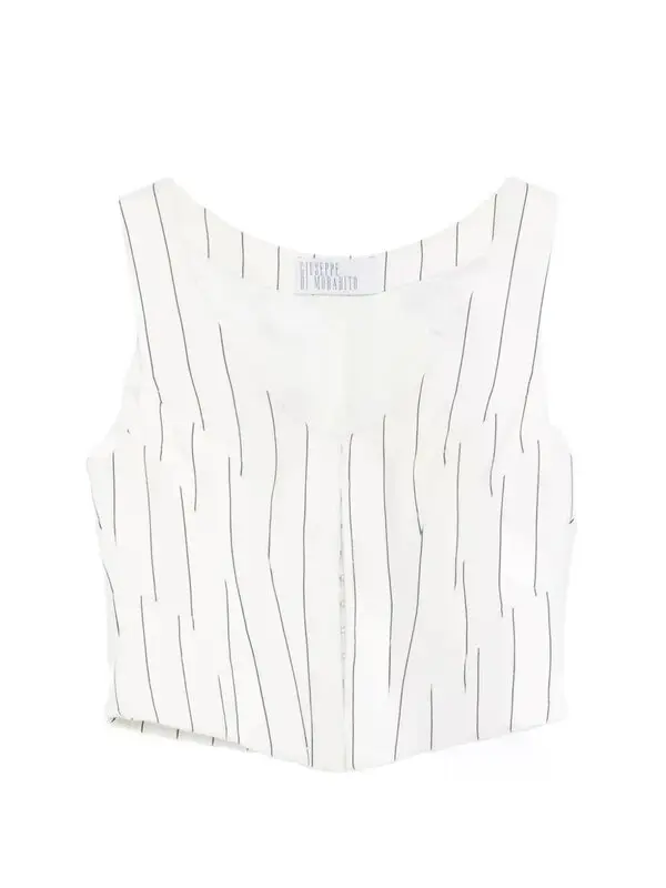 Giuseppe Di Morabito Pinstripe Top - White