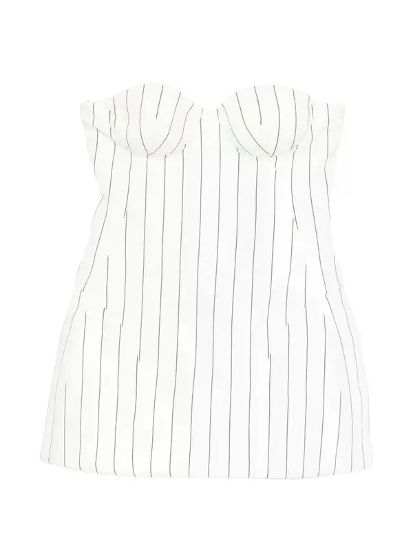Giuseppe Di Morabito Striped Strapless Mini Dress - White