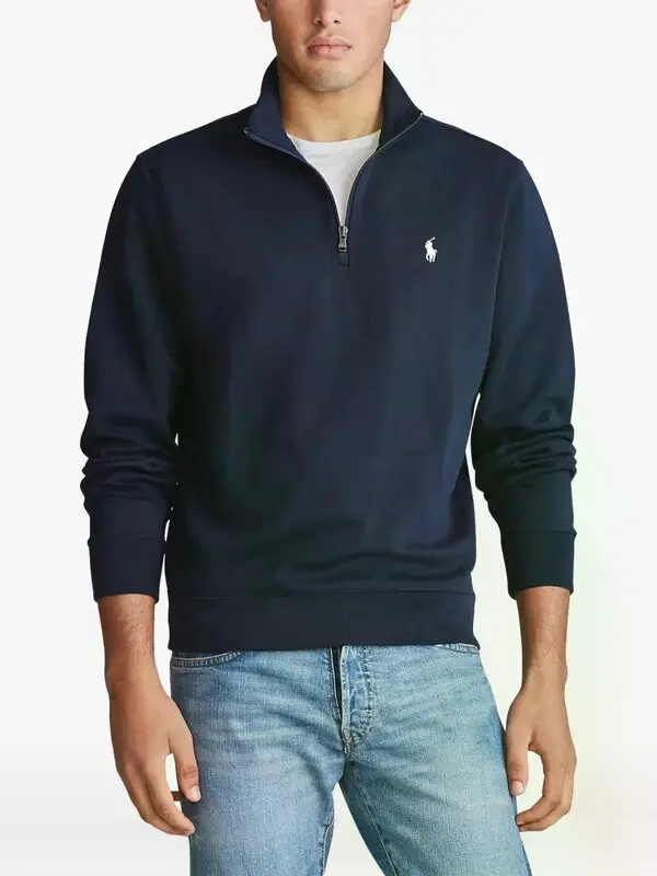 Polo Ralph Lauren Embroidered Quarter-zip Sweatshirt - Blue