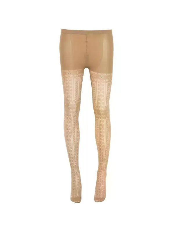 Issey Miyake 2010s Patterned Tights - Neutrals
